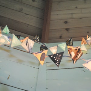 Origami Paper Light Garland - MOON - Handmade Lanterns - Solar System ...