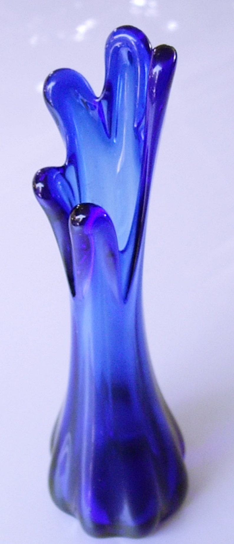 Vintage Cobalt Blue Art Glass Vase Murano Style Glass Finger | Etsy Vintage Cobalt Blue Art Glass Vase Murano Style Glass Finger | Etsy