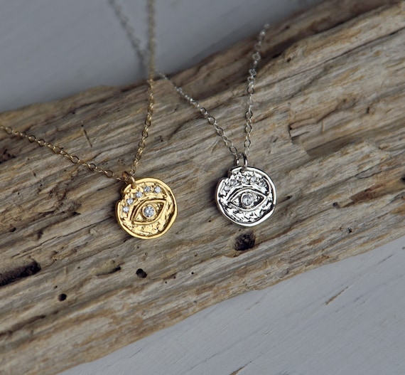 Evil Eye Pendant Necklace Protection Jewelry Pave Evil Eye - Etsy