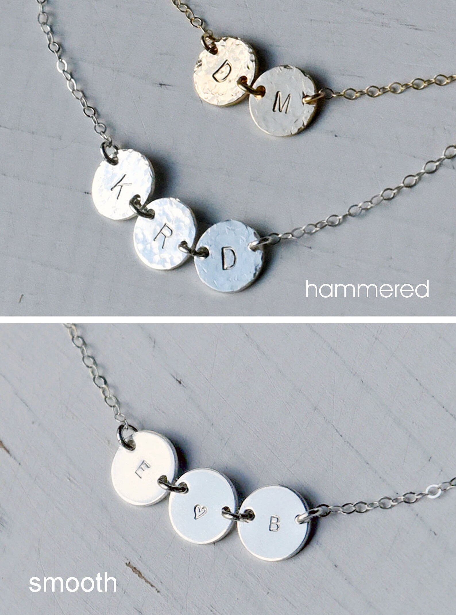 Initial Necklace Personalized Necklace Custom Hand Stamped | Etsy