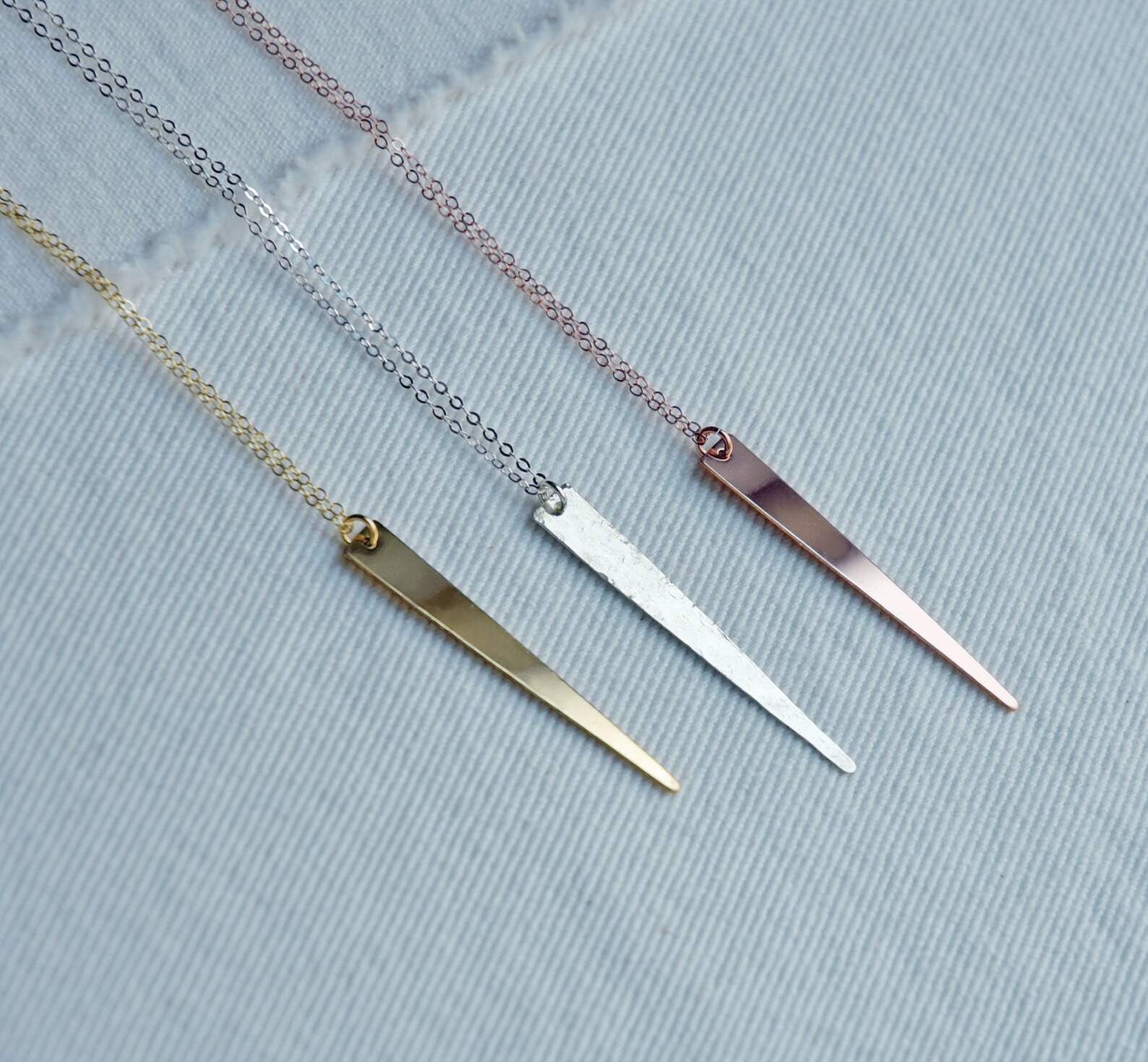 Edgy Spike Necklace, Arrow Necklace, Minimalist Silver Pendant Necklace ...