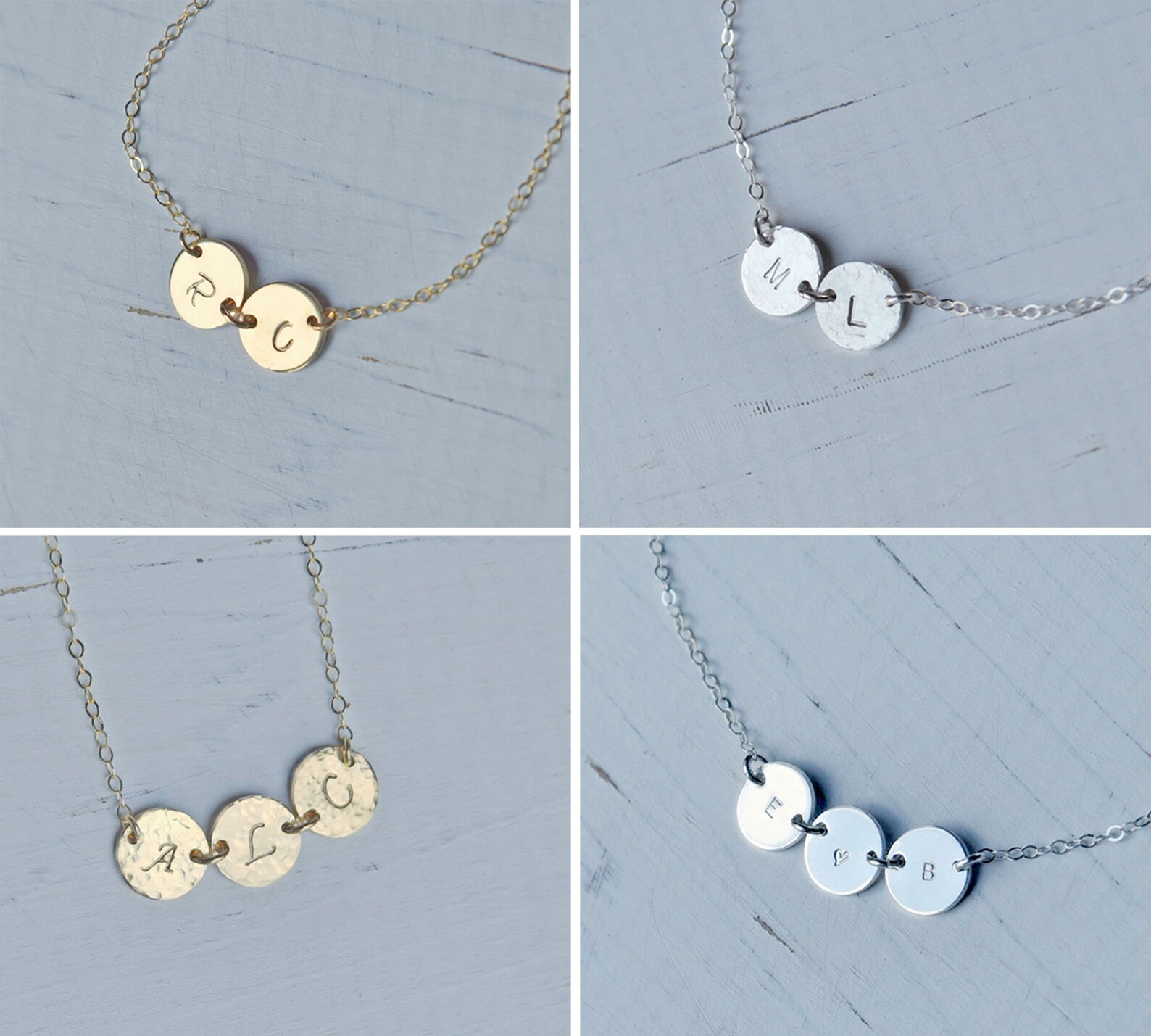 Initial Necklace Personalized Necklace Custom Hand Stamped | Etsy