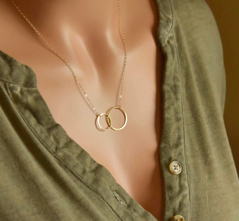 Eternity Circle Necklace Entwined Circles Friendship Gift - Etsy