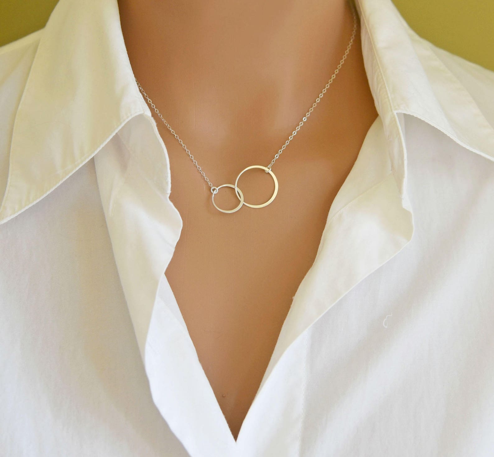 Eternity Circle Necklace Entwined Circles Friendship Gift - Etsy