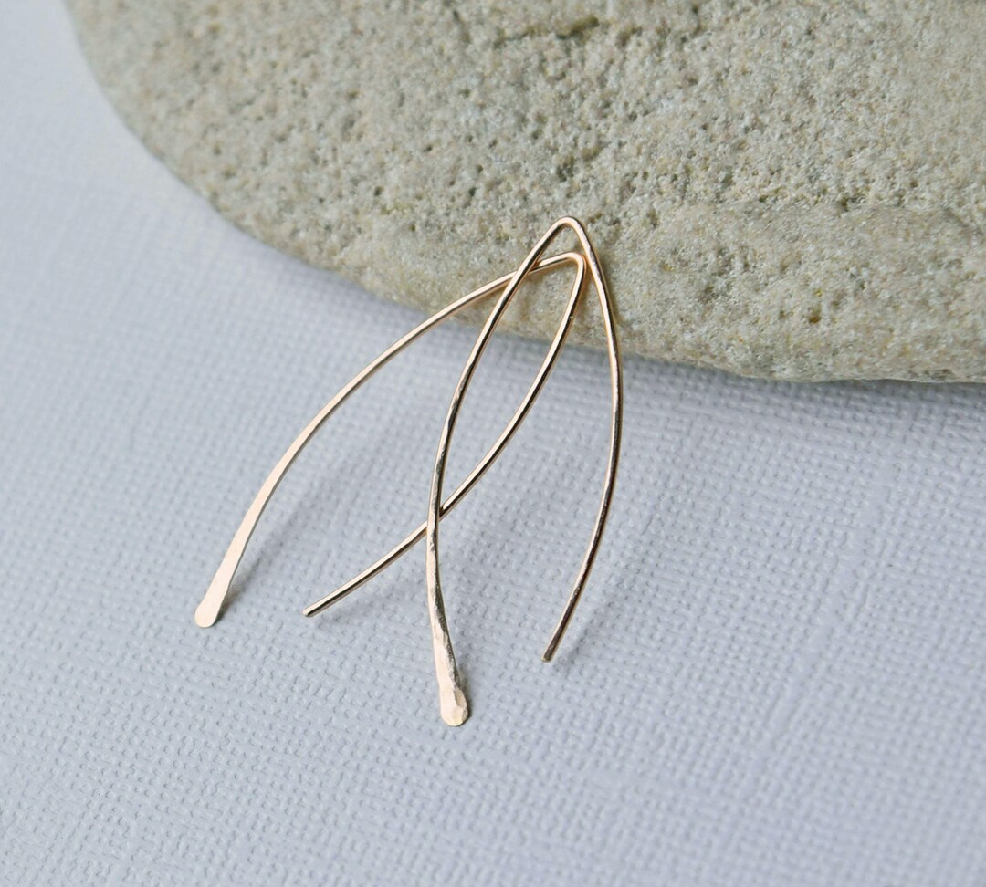 Dainty Minimal Arc Threader Earrings, Elegant Minimalist, Simple ...