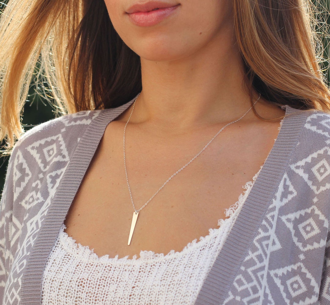 Edgy Spike Necklace Arrow Necklace Silver Pendant Necklace - Etsy