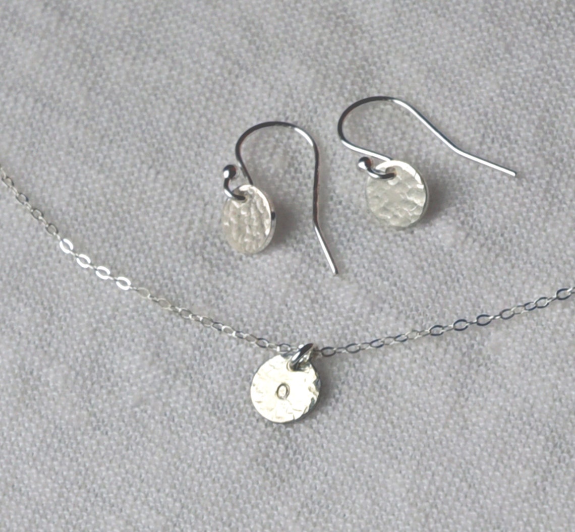 Dainty Minimalist Matching Jewelry Set, Earrings and Necklace ...