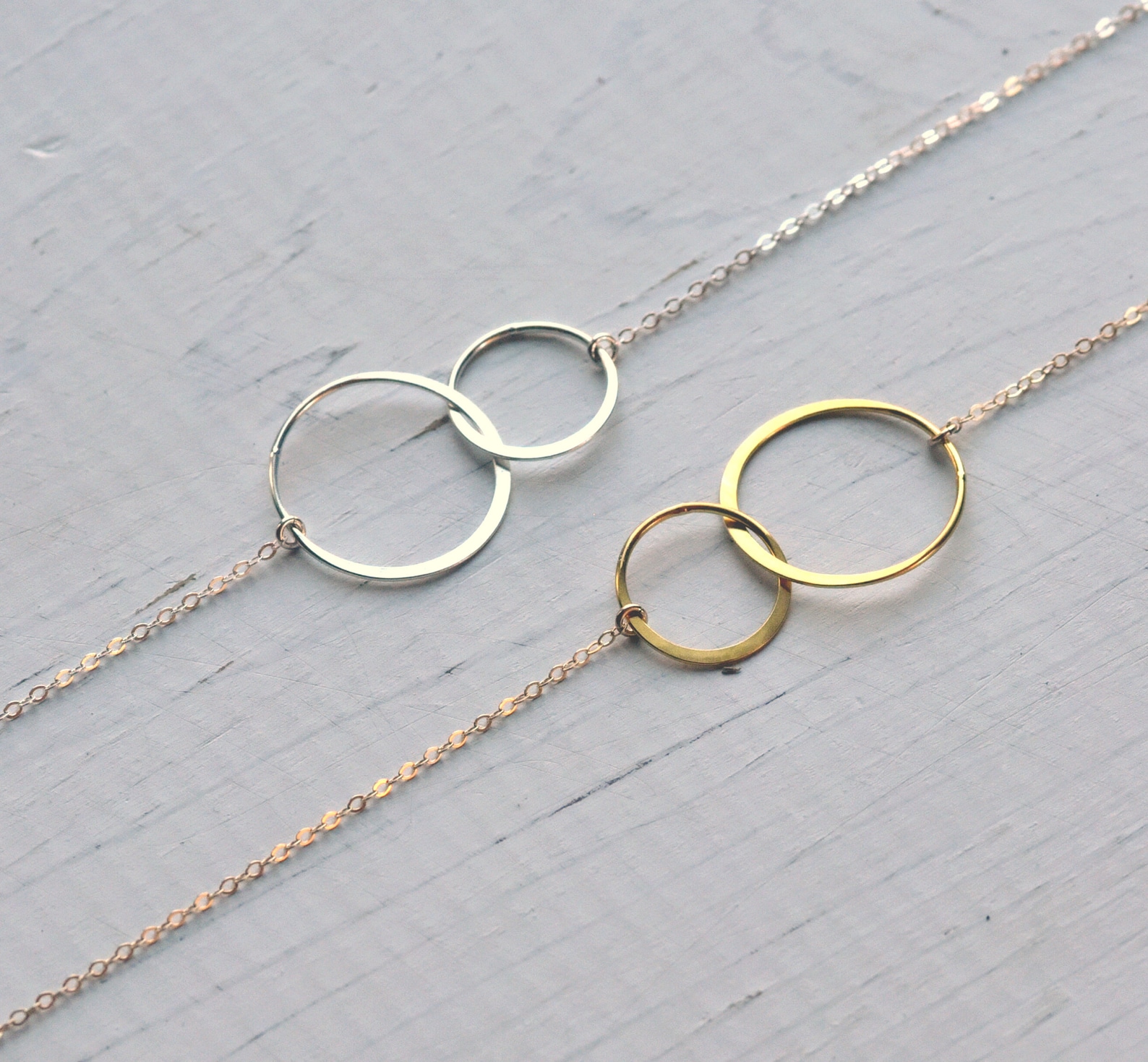 Eternity Circle Necklace Entwined Circles Friendship Gift - Etsy