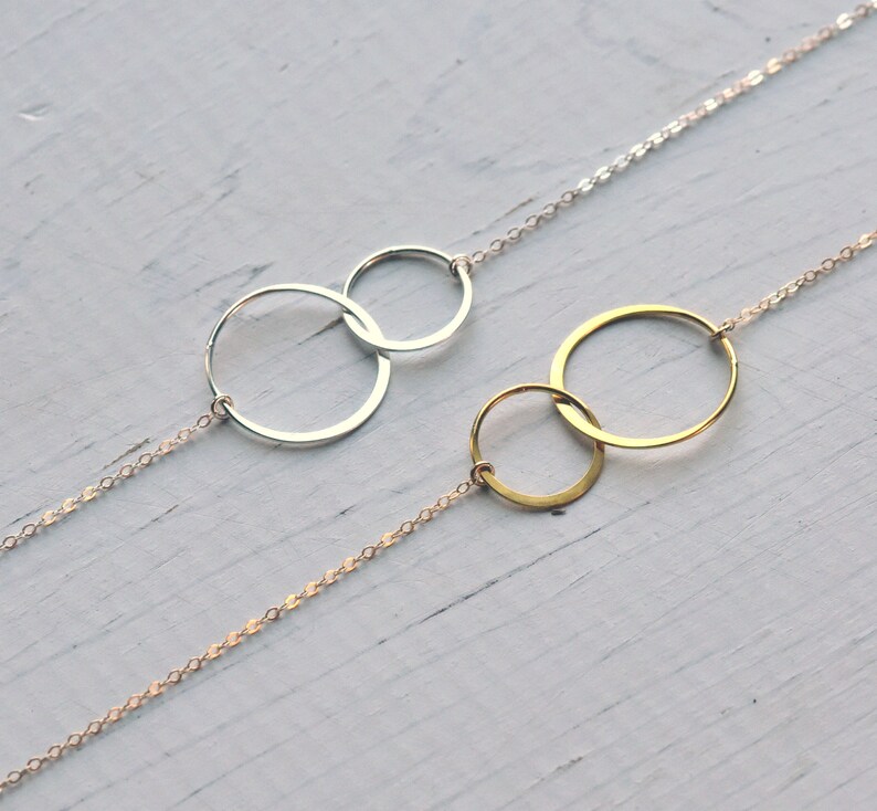 Eternity Circle Necklace, Entwined Circles, Friendship Gift, Karma ...