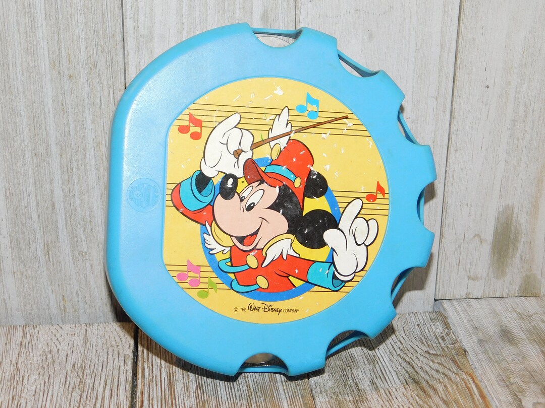 Vtg Mickey Mouse Tambourine, Vintage Toys Blue Mickey Mouse Tambourine ...