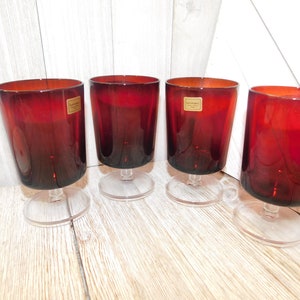 Vintage Luminarc Ruby Red Glasses Wine Glasses Cocktail - Etsy