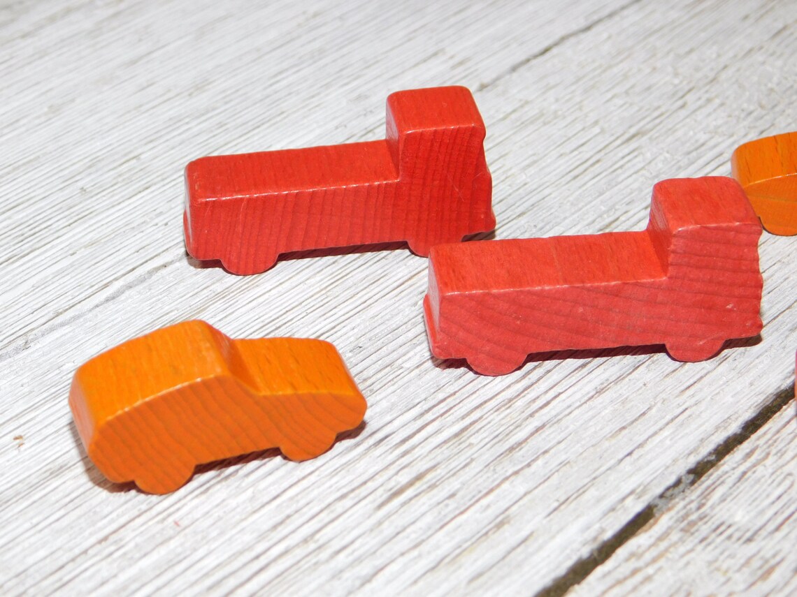 Wood Mini Toy Cars Vintage Toy Wooden Car Set Vintage Toys - Etsy