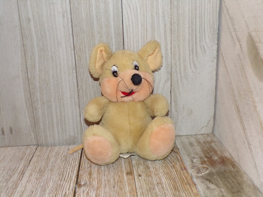 Mouse Plush Small Plushland Mouse, Plush Mouse, Stuffed Toy Mouse, Vtg ...