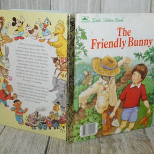 Vintage the Friendly Bunny Golden Book, Hardcover, Vintage Children's ...
