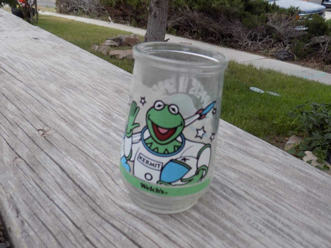 Kemit the Frog Juice Glass, Vtg Jelly Jar Glass, Sesame Street ...