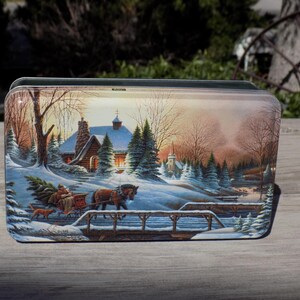 Tin Winter Box, Vintage Tin, Winter, Storage, Empty, Memories, Gift ...
