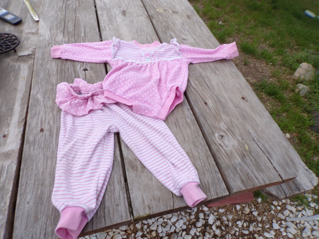 Girls 2 Pc Outfit, Pink and White Outfit, Toddler Girls Clothing, Doll ...