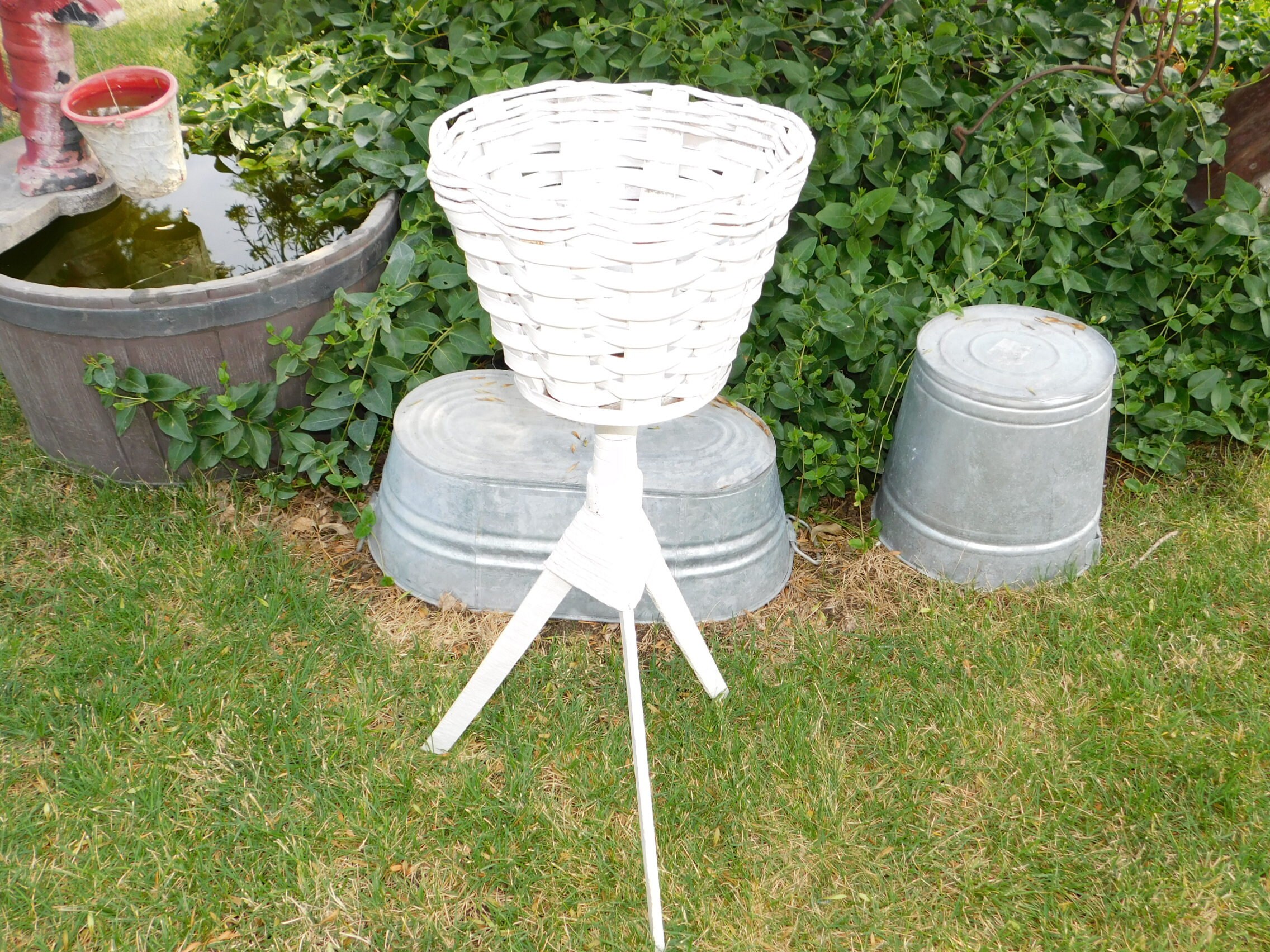 Vintage Large Wicker Planter