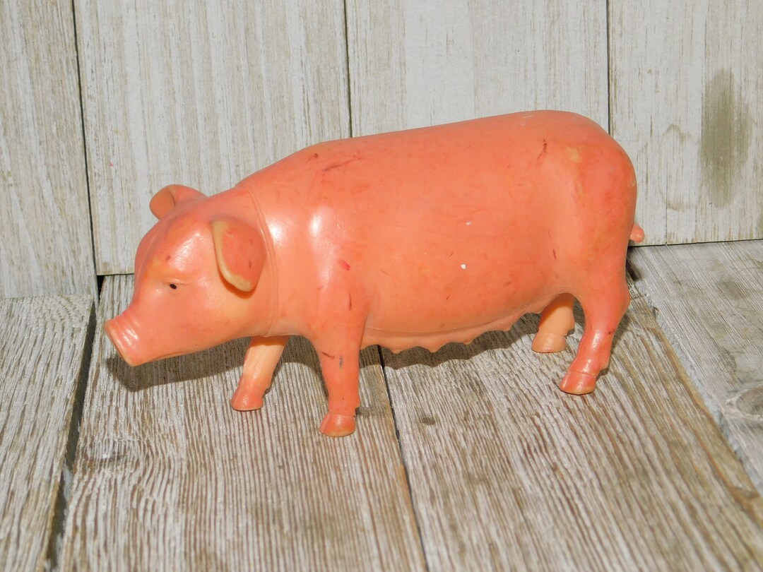 Vintage Rubber Big Pink Pig, Vintage Toy Pig, Vintage Toy Animal's ...