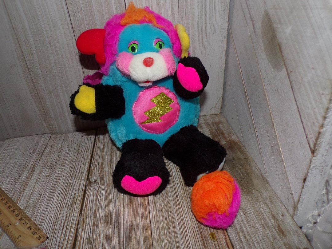 Popples Punckster Punk Rock Star Plush, Blue Rocker Vintage 1986 ...