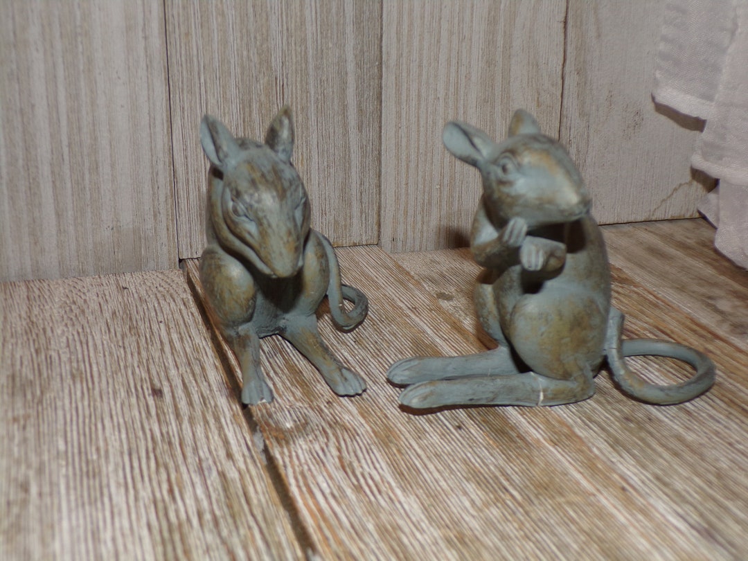 Vtg Gray Mice Couple, Mice Figurine, Gray Mice, Farmhouse Decor ...