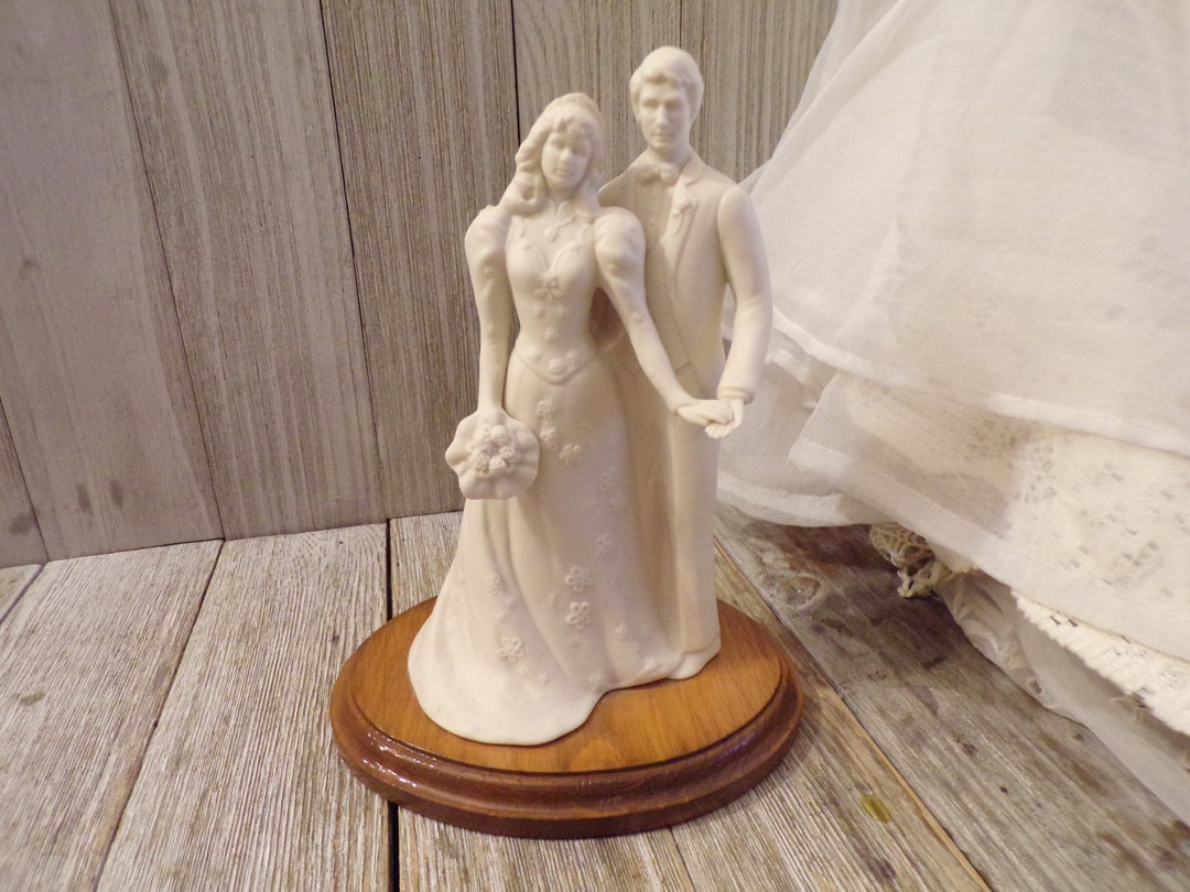 Porcelain Plus Bride and Groom, Wood Stand, Wedding, Wedding Gift ...