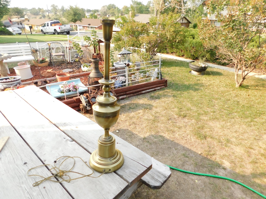 Vintage Tall Torchier Torch Brass Floor Lamp, Vintage Lamp Vintage ...