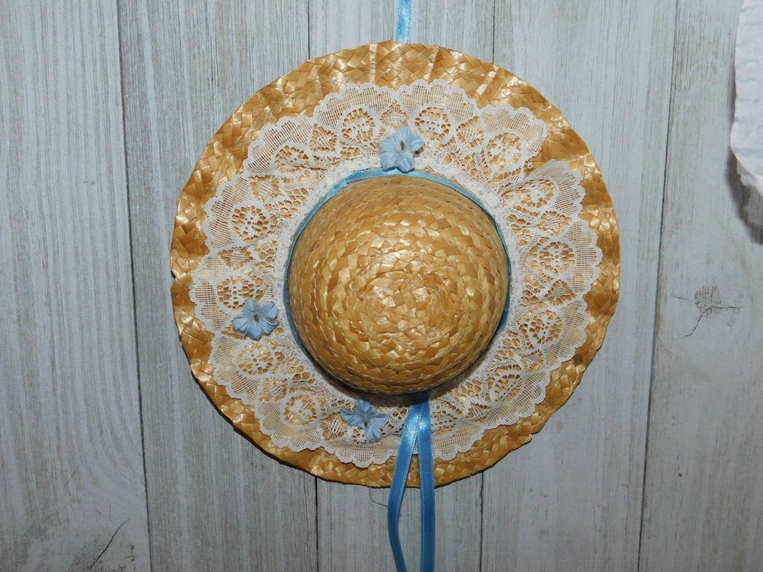 Vintage Weaved Doll Hat, Vintage Doll Hat, Vintage Sun Doll Hat ...