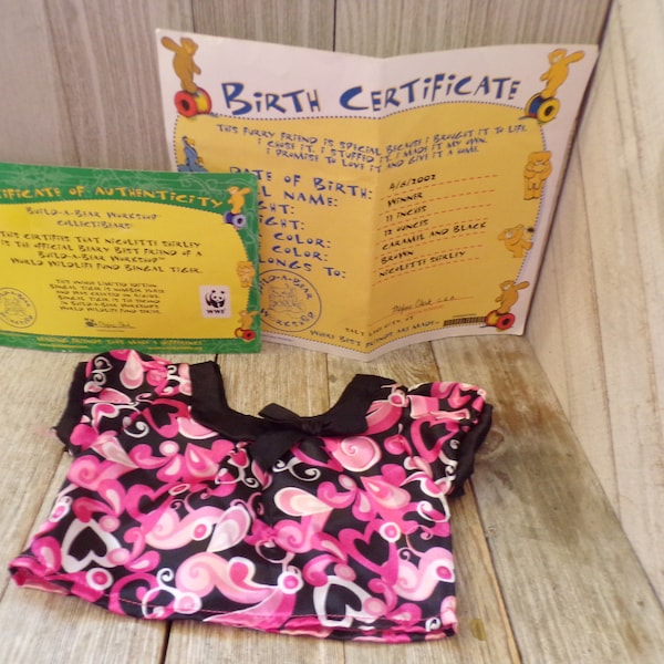 Memory Bear Birth Certificate - Etsy