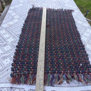 Vtg Multi Blue Color Rag Rug, Vtg Rag Rug, Cloth Rug, Vtg Home Decor ...