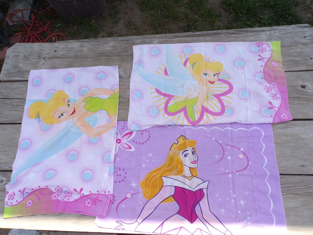 Vtg Girl Pillow Cases YOUR CHOICE Tinkerbell Vtg Reversible Princess W ...