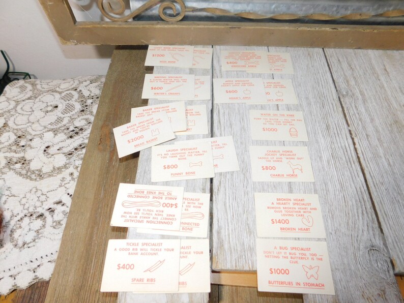 Operation Game Playing Cards Doctor and Specialist's | Etsy