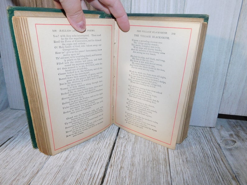 Antique Long Fellow Book 1800s Voices of the Night Ballads - Etsy