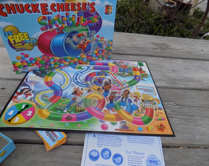 CHUCK E CHEESE'S Skytubes Board Game, Rare, COMPLETE Family Game Night ...