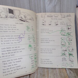 Vtg Fun With Ick and Jane the Basic Reader, Think and Do Workbook, 1946 ...