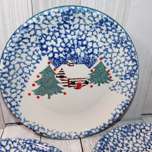 Folk Craft Cabin in the Snow Dinner Plates Sold Separately, Vint Cabin ...