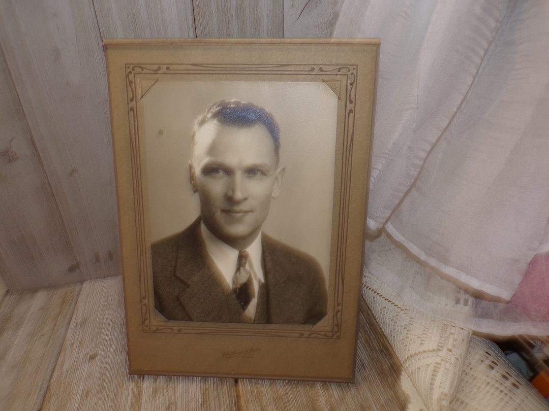 Antique Young Man Photo, Photo in Frame, Vtg Photo, Photo, Home Decor ...