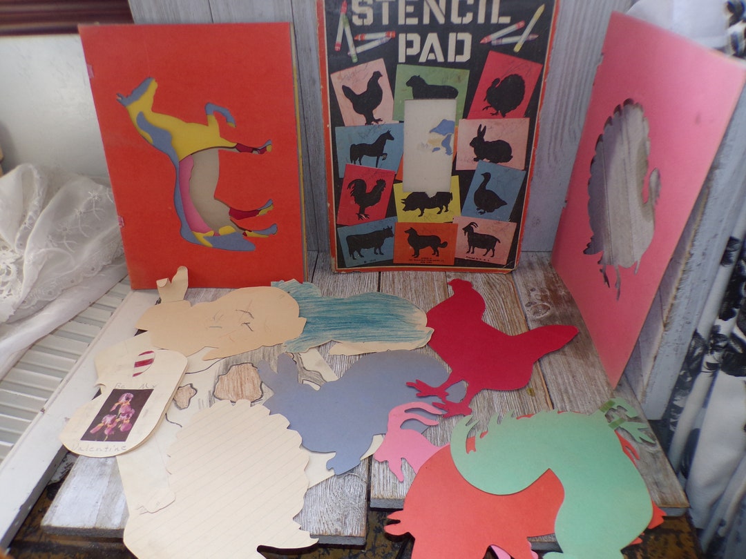 Vtg Stencil Pad 1928 Printed in USA, Childs Drawing Book, Animal ...