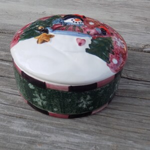 Trinket Box, Snowman Trinket Box, Winter, Round Trinket Box, Memories ...
