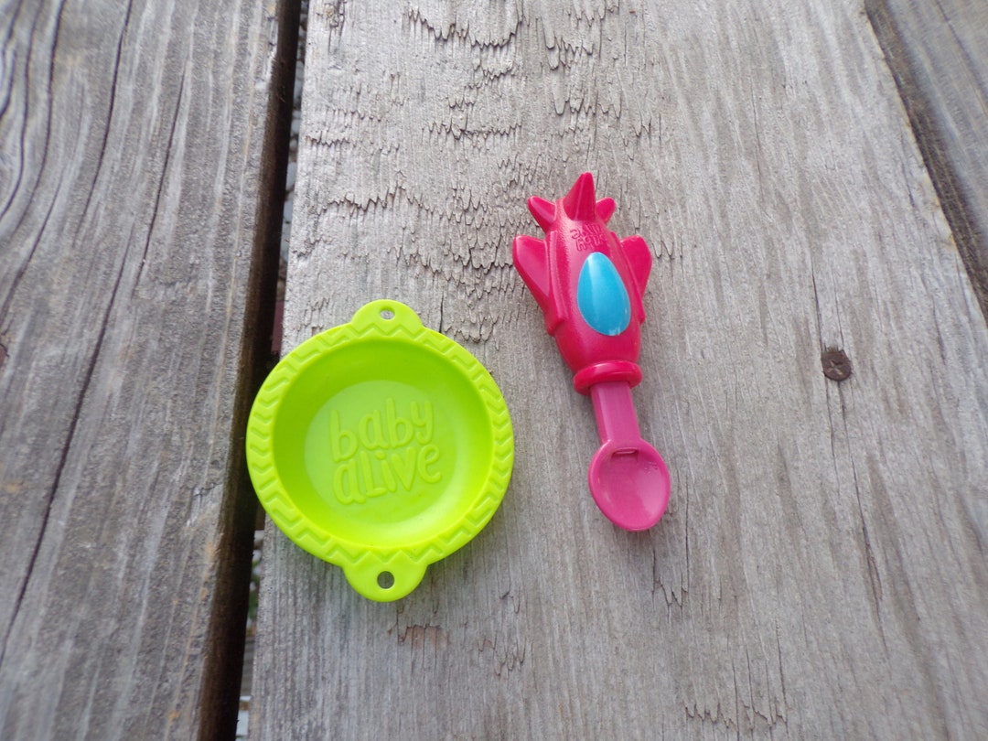 Baby Alive Dish and Rocket Spoon, Vtg Doll Dish, Vtg Doll Spoon ...