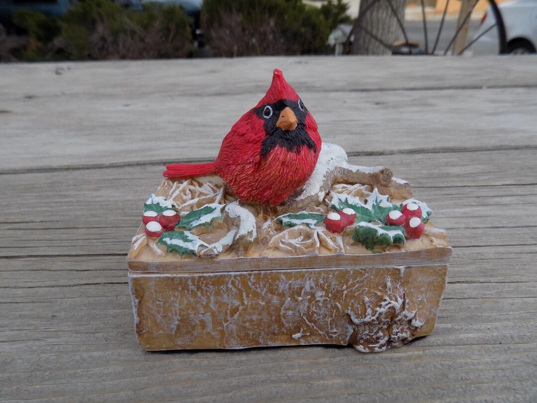 Trinket Box, Cardinal Bird Box, Red Bird Box, Winter, Memories, Gift ...