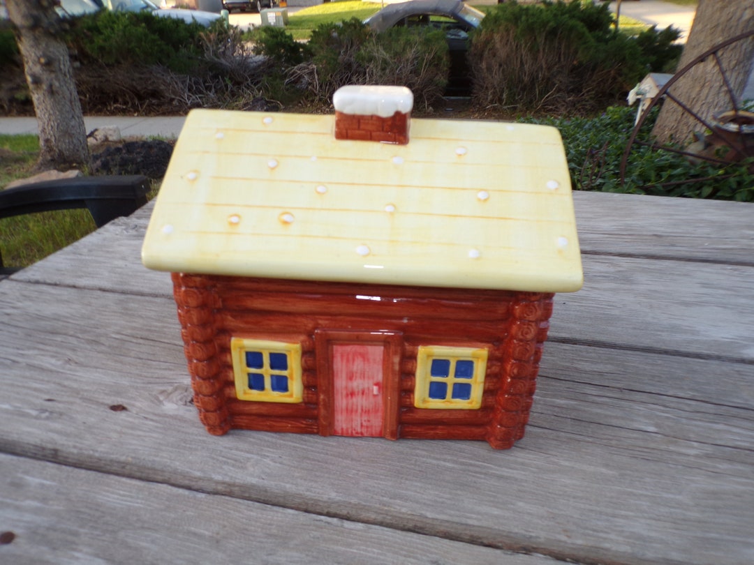 Sierra Log Cabin Cookie Jar, Log Cabin Cookie Jar, Vint Cookie Jar, Log ...