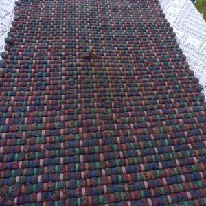 Vtg Multi Blue Color Rag Rug, Vtg Rag Rug, Cloth Rug, Vtg Home Decor ...