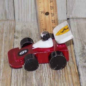 RACE CAR Toy Red White, Black Vintage Toys, Vtg Toy Car, Cake Topper ...