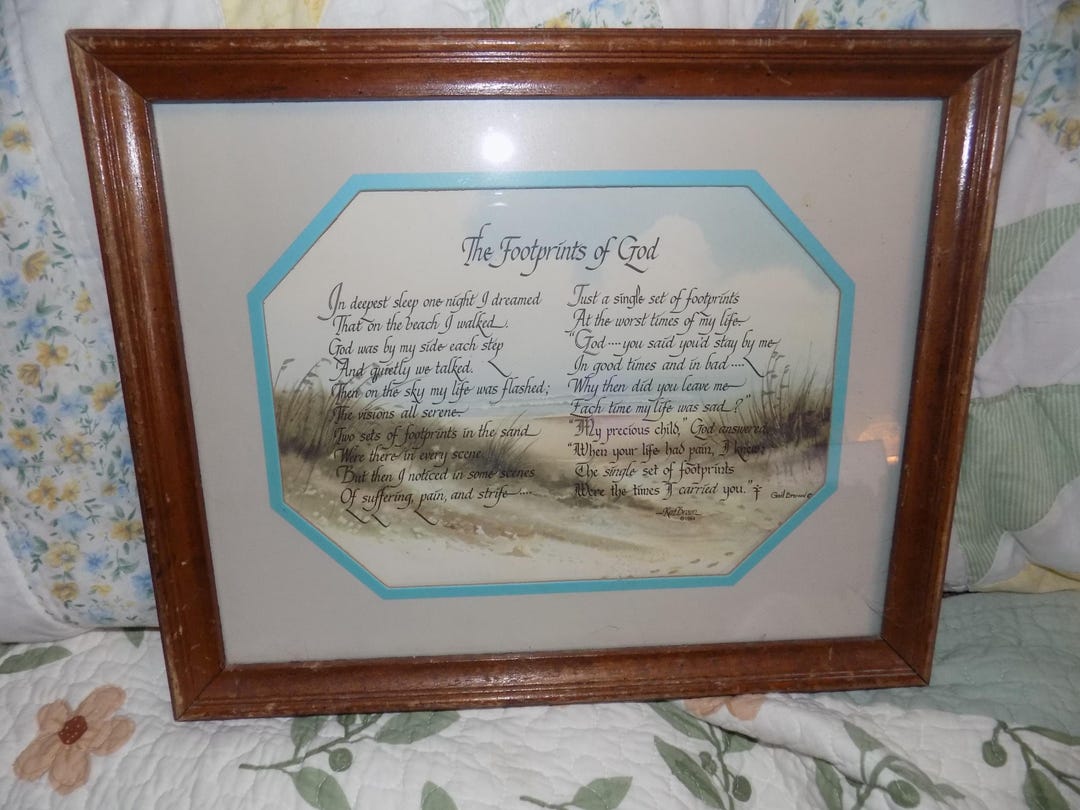 Footprints of God, Footprints in the Sand, Religious, Vintage Home ...