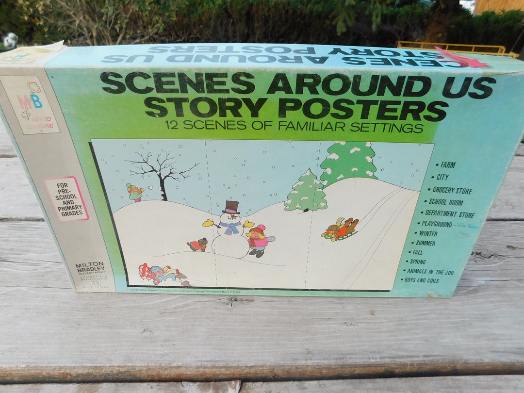 Vtg Scenes Around Us Story Posters 1972 Milton Bradly Hard to Find ...