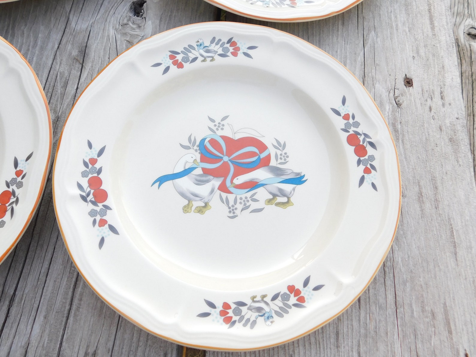Vintage Gibson Applejack Decorative Geese Plates Apple Jack - Etsy