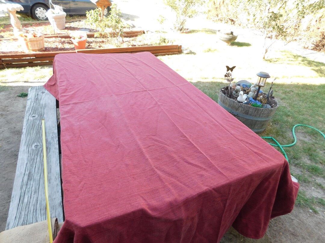Red Table Cloth, Red Long Table Cloth, Approx 64 X112 in Vtg Table ...