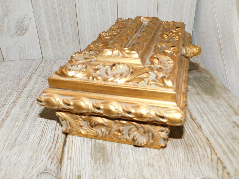 Vintage Ornate Gold Jewelry Box Vintage Gold Box Ornate Gold - Etsy