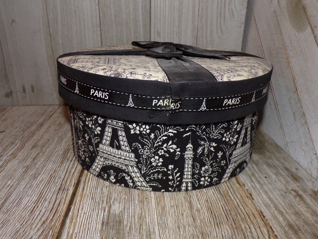 Vtg Hat Box Black White Hat Box Small Hat Box Storage - Etsy